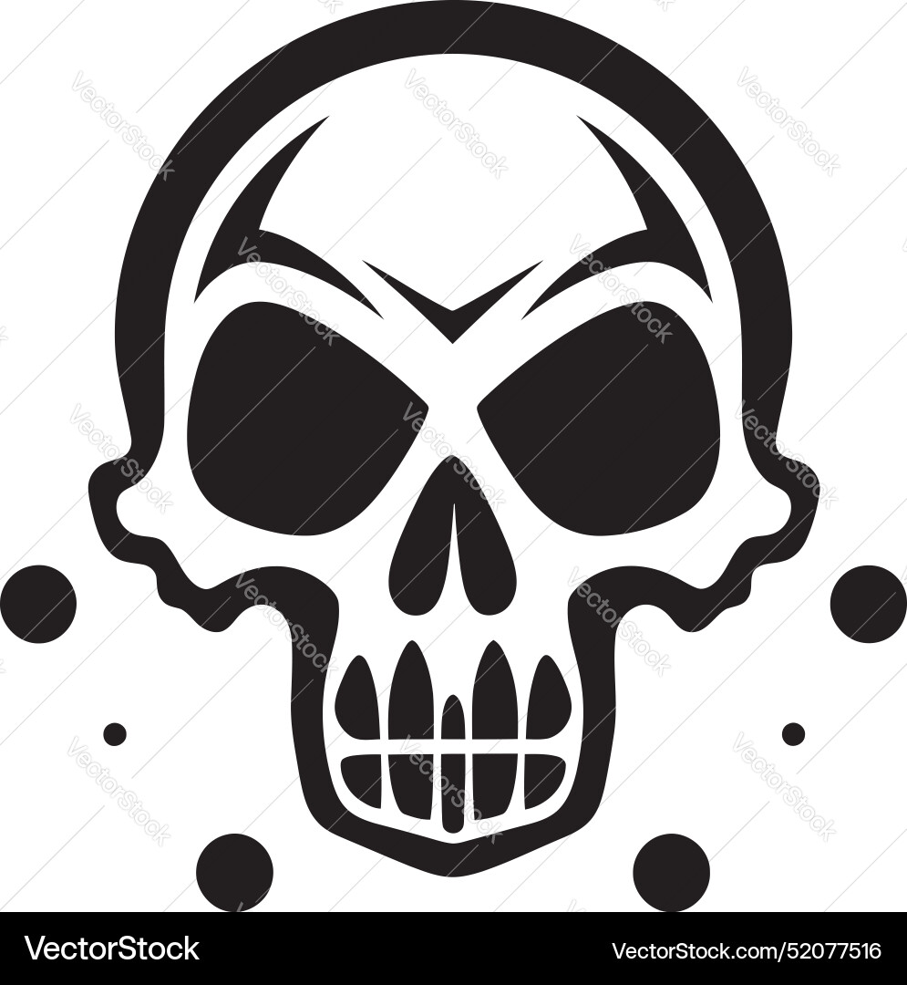 Poisonous profile logo featuring toxic skull Vector Image
