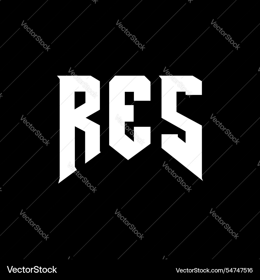 Res letter logo design for technology company Vector Image