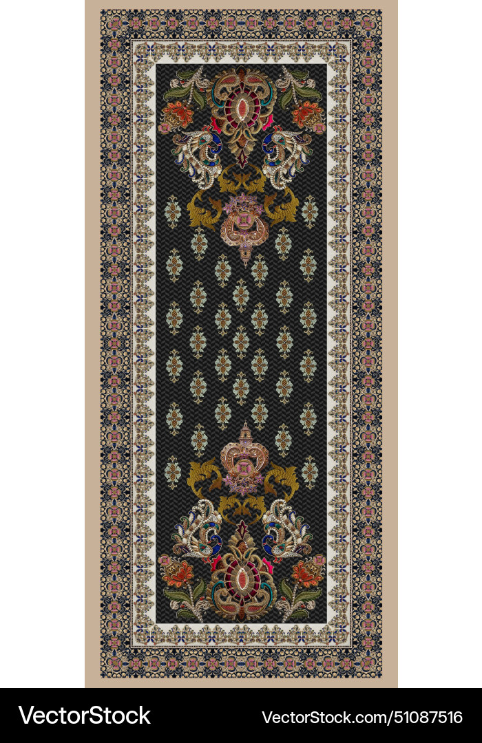 Textile kurti design digital printing pak Vector Image