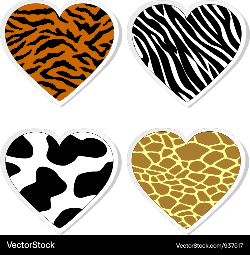 Zebra Print Hearts Stickers 'Hartje' Zebra Print | Kortingsticker.nl