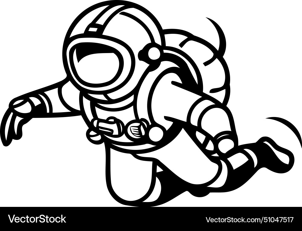 Astronaut in space suit flying the sky Royalty Free Vector