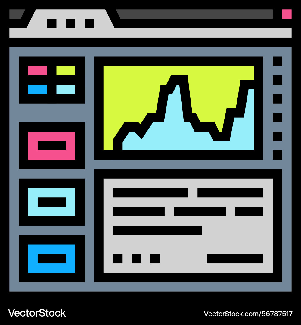 Benchmarking screen gaming pc color icon Vector Image