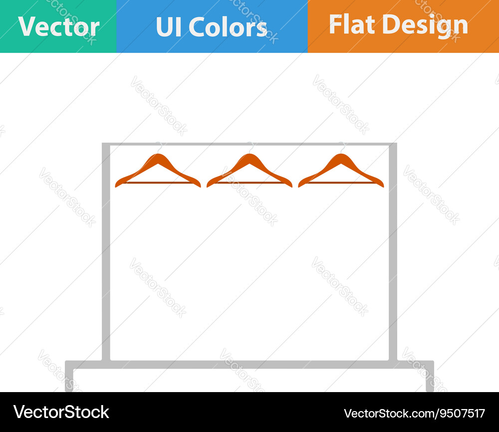 Clothing rail with hangers icon Royalty Free Vector Image