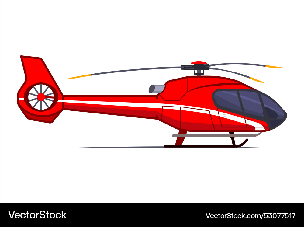 Emergency helicopter rescue in cartoon Royalty Free Vector