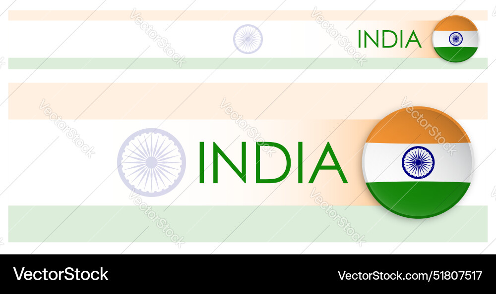 India flag horizontal web banner in modern Vector Image