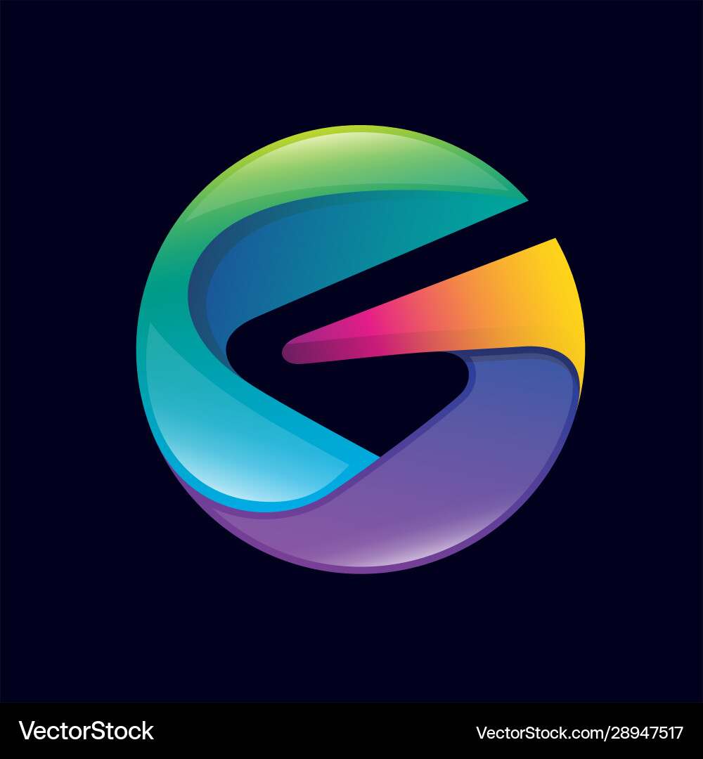 Letter g abstract colorful 3d logo Royalty Free Vector Image