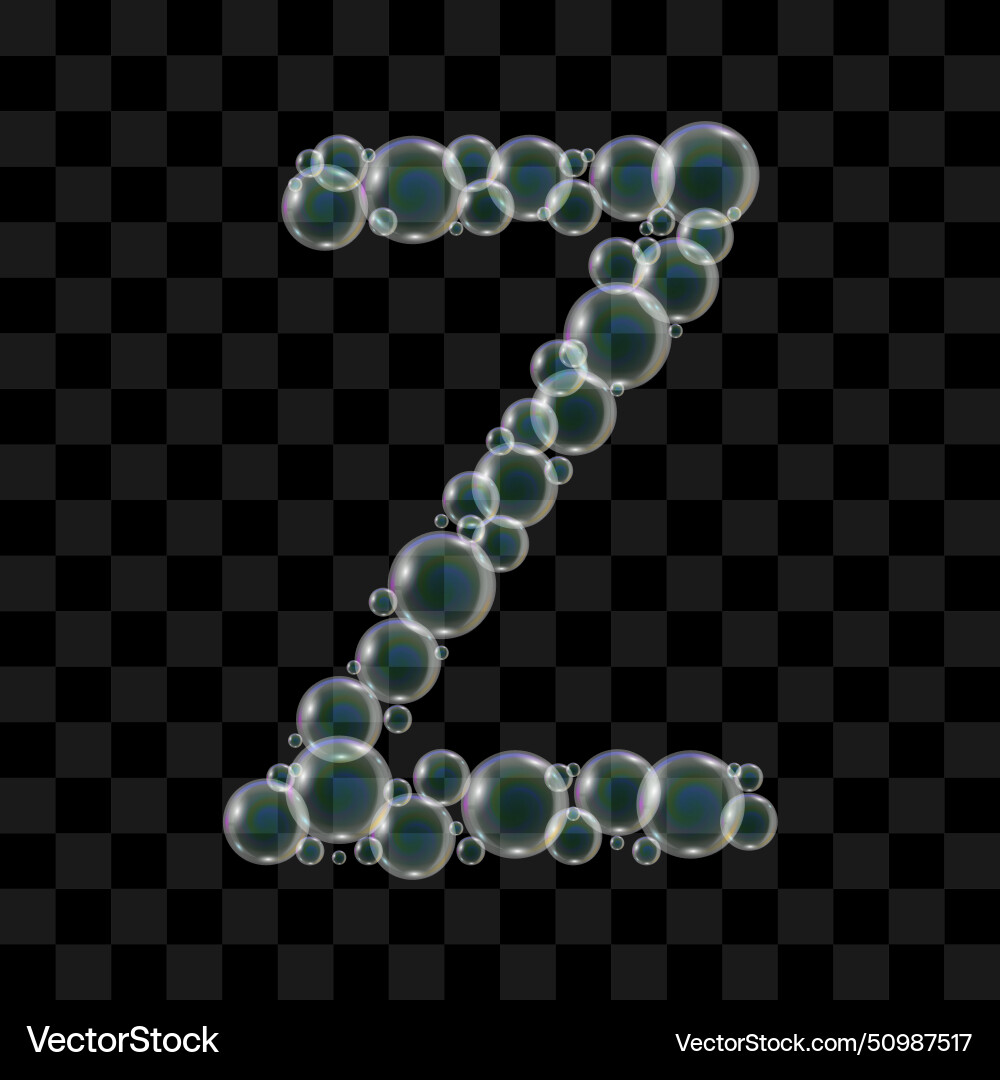Letter z made of soap bubbles Royalty Free Vector Image