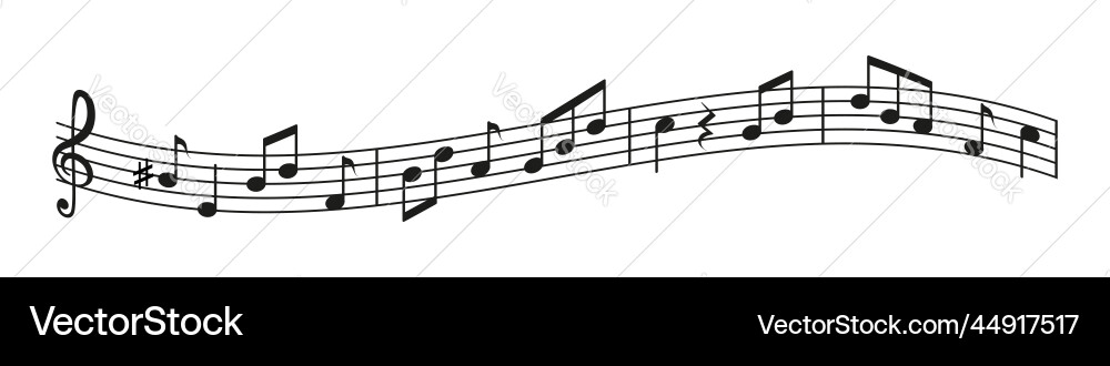 Music note icon song symbol with staff key Vector Image