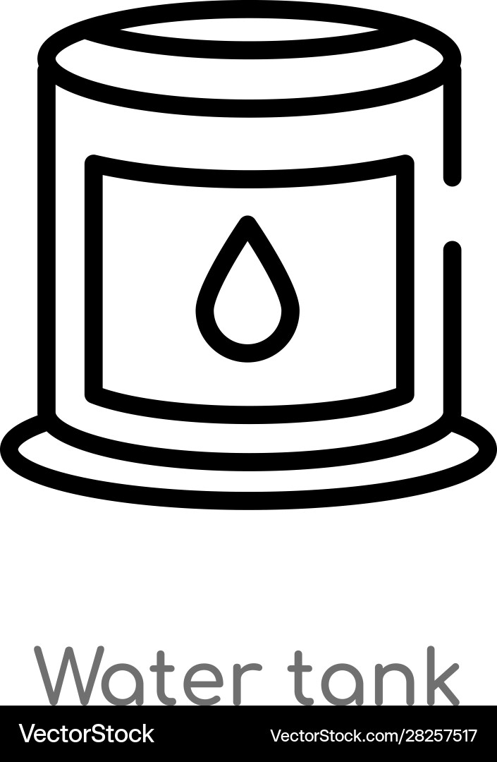 Outline water tank icon isolated black simple Vector Image