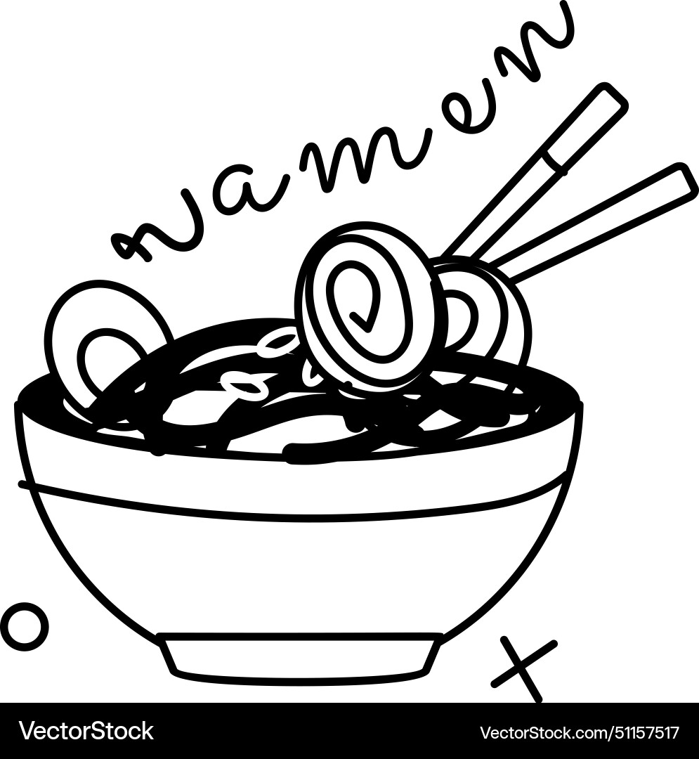 Ramen bowl Royalty Free Vector Image - VectorStock