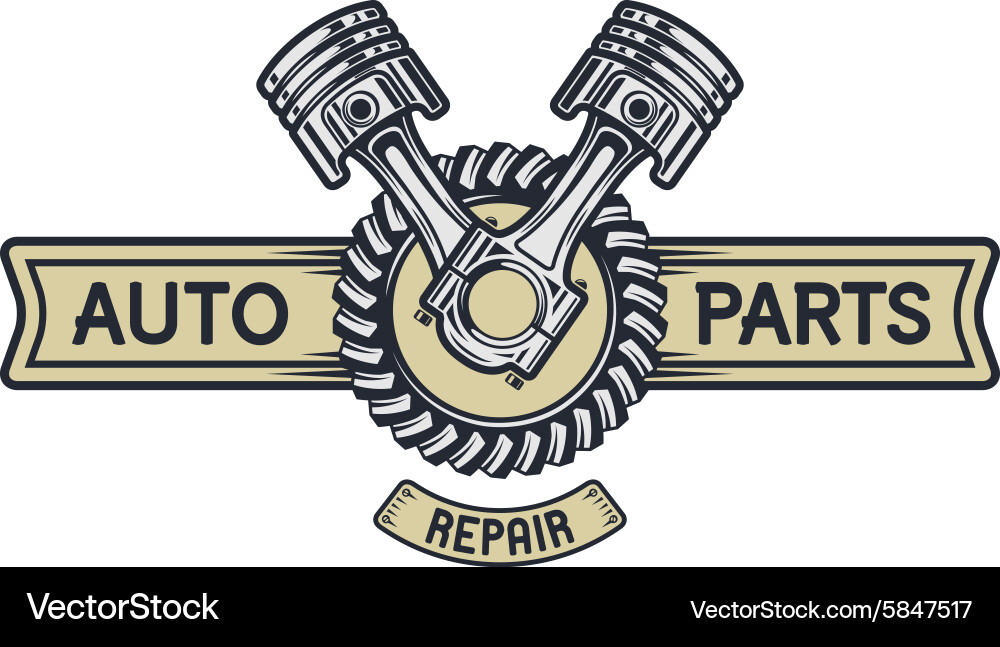 Repair service emblem signboard Royalty Free Vector Image