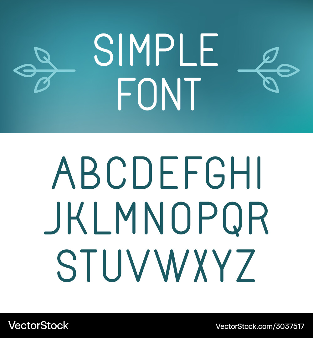 Simple font Royalty Free Vector Image - VectorStock