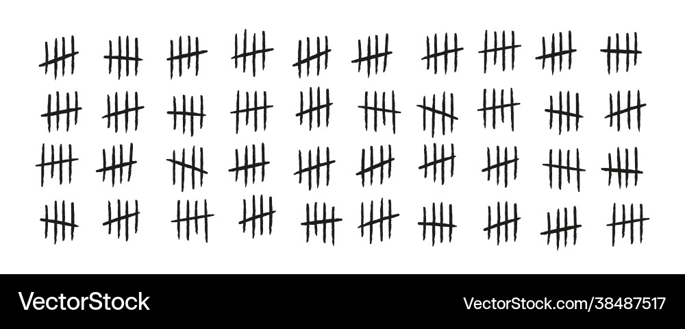 Tally marks hand drawn lines or sticks sorted Vector Image