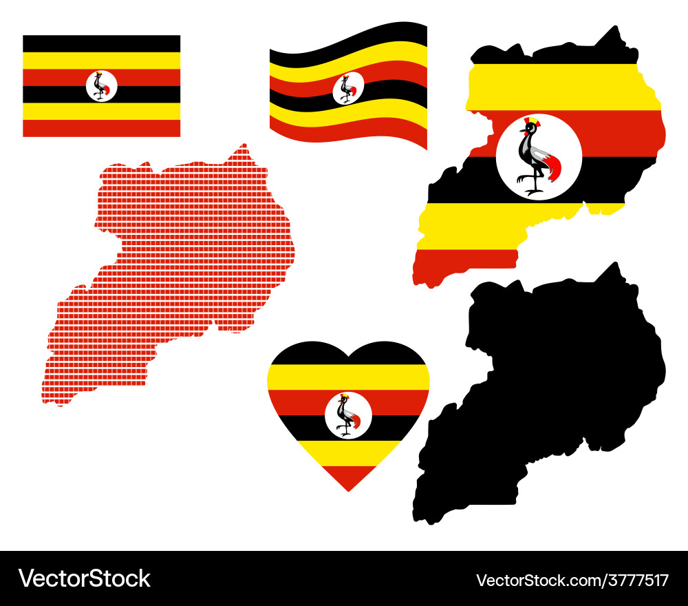 Uganda map Royalty Free Vector Image - VectorStock