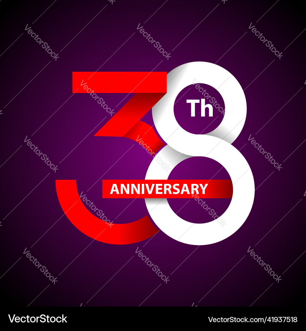 38 anniversary Royalty Free Vector Image - VectorStock