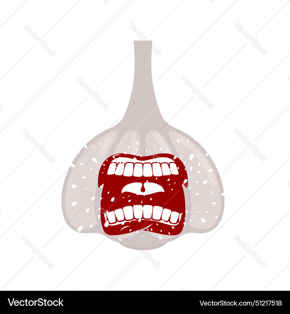 Angry garlic screams isolated spicy Royalty Free Vector