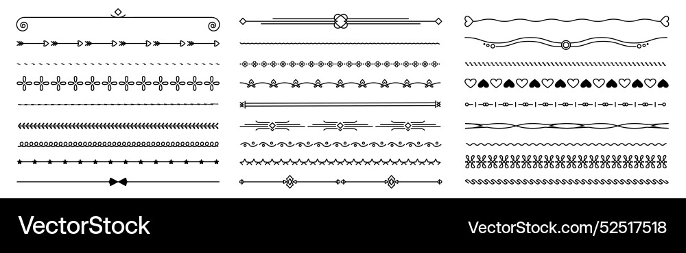 Decorative simple divider text dividers retro Vector Image