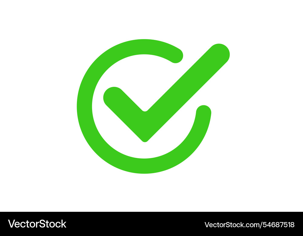 Grüne Kontrollmarke im Rundrahmen Lizenzfreies Vektorbild