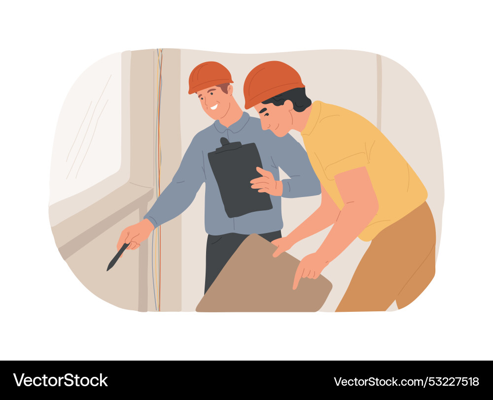 Home inspector isolated cartoon Royalty Free Vector Image