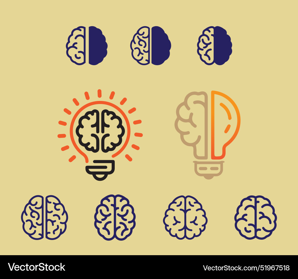 Human brain logo design Royalty Free Vector Image