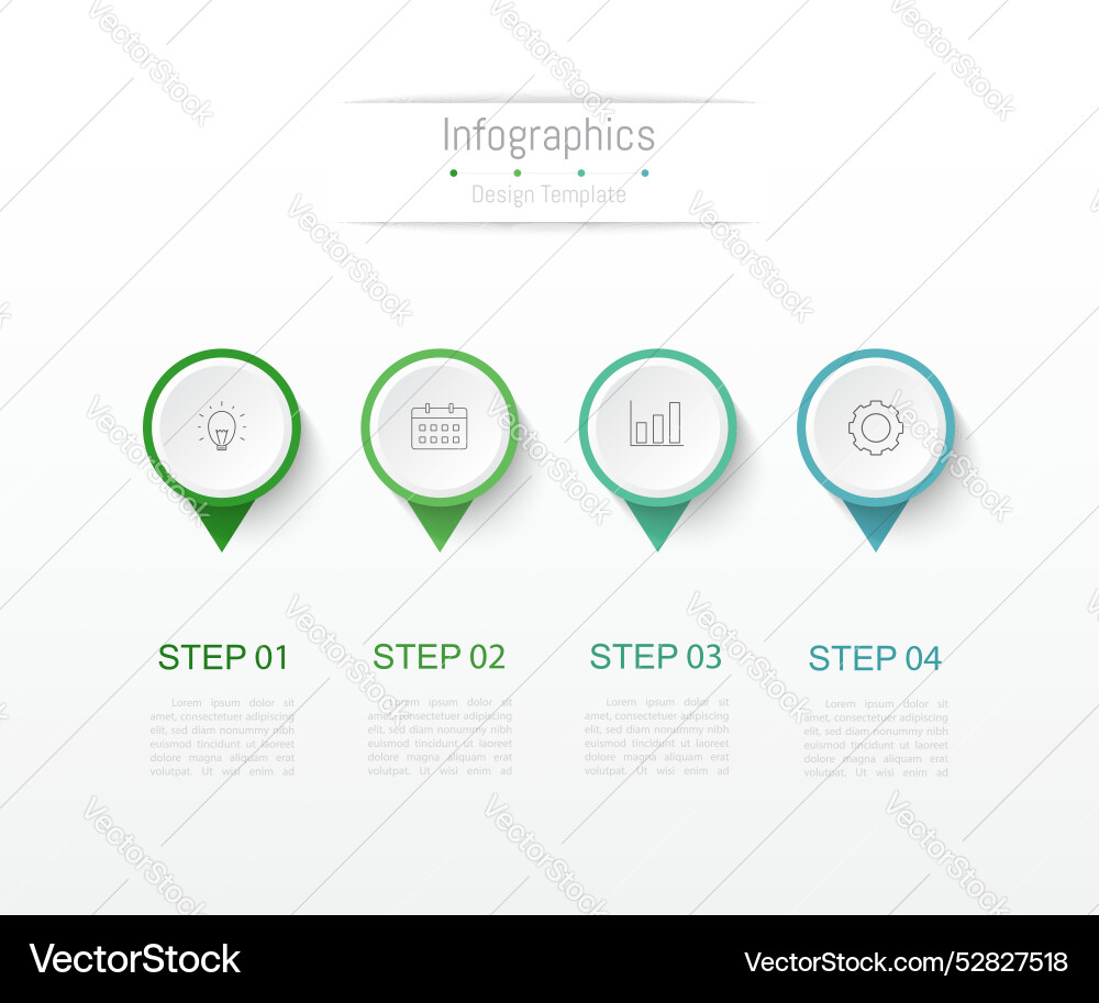 Infographic 4 options design elements Royalty Free Vector