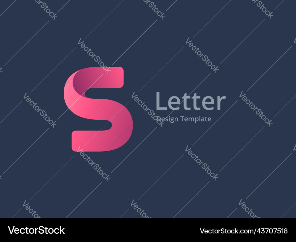 Letter s or number 5 logo icon design template Vector Image