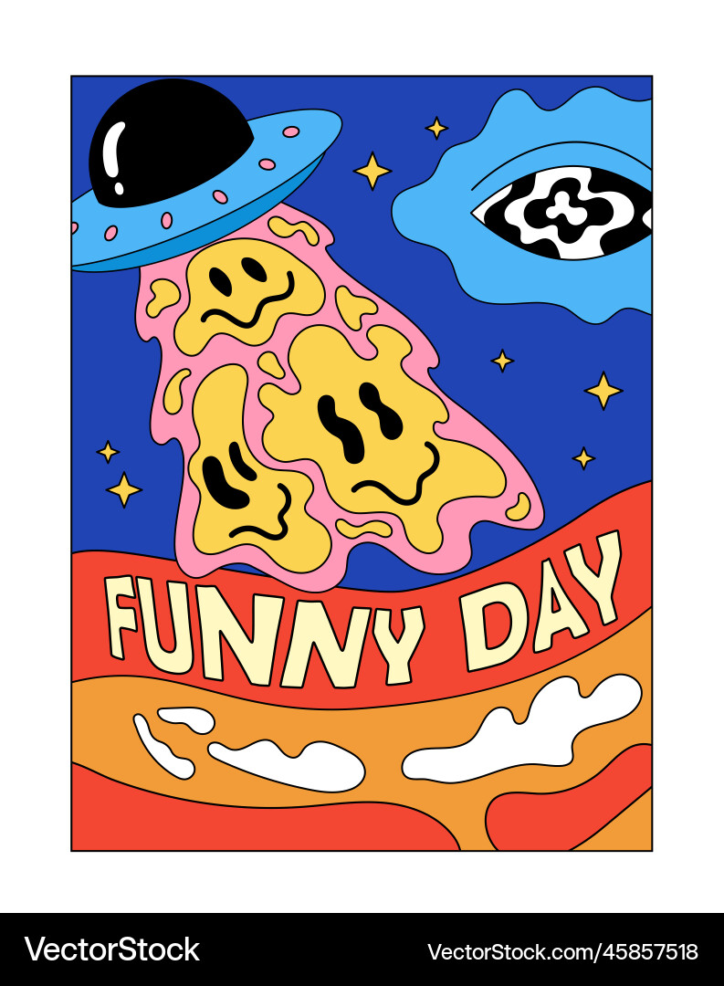 Psychedelic funny day Royalty Free Vector Image