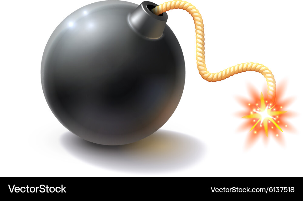 Realistic bomb Royalty Free Vector Image - VectorStock