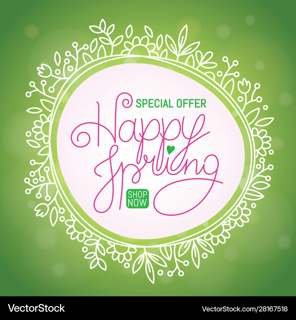 Spring sale background with beautiful colorful Vector Image