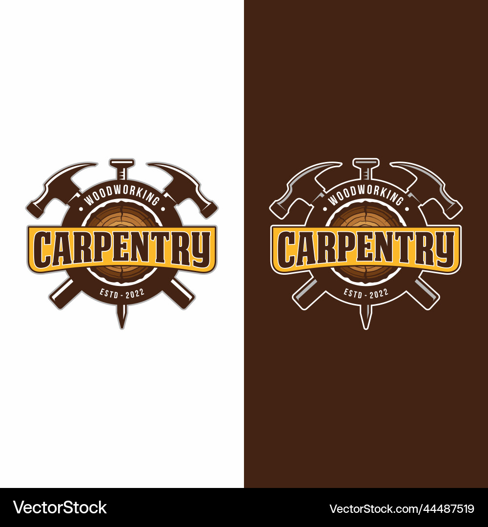 Carpentry logo design template Royalty Free Vector Image