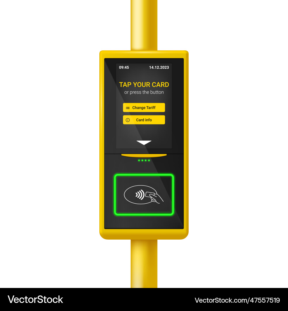 Electronic validator for contactless wireless Vector Image