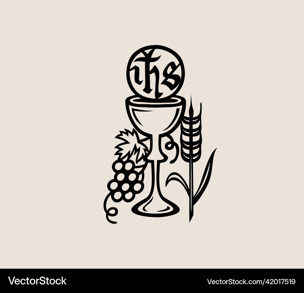 Ihs holy manna with cup Royalty Free Vector Image