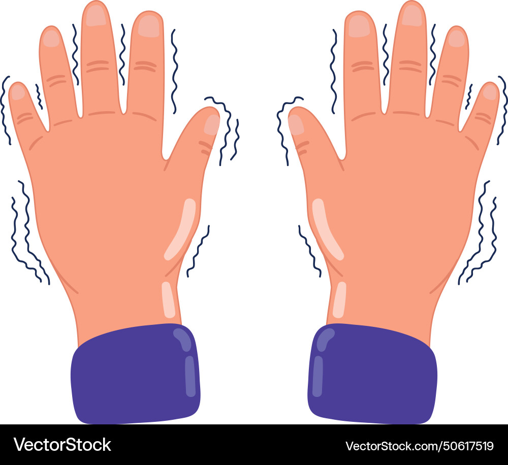 Parkinson tremor hands Royalty Free Vector Image