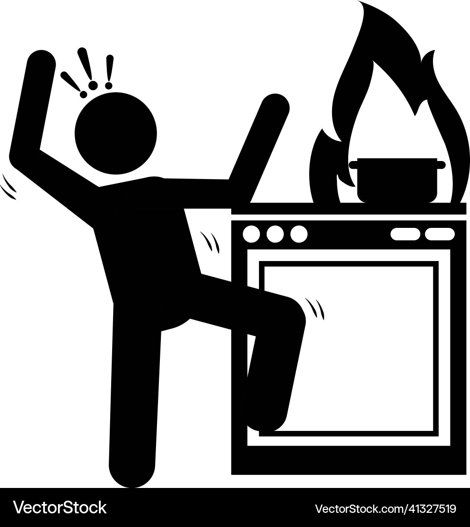 Potential accident injuries at kitchen Royalty Free Vector