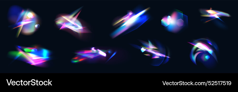 Rainbow crystal light leak flare reflection effect