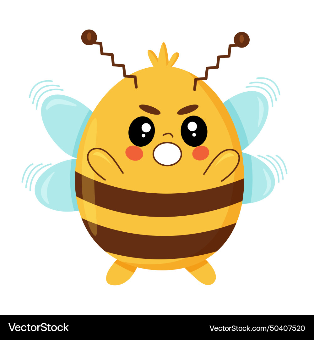 A cartoon of bee looking scared Royalty Free Vector Image