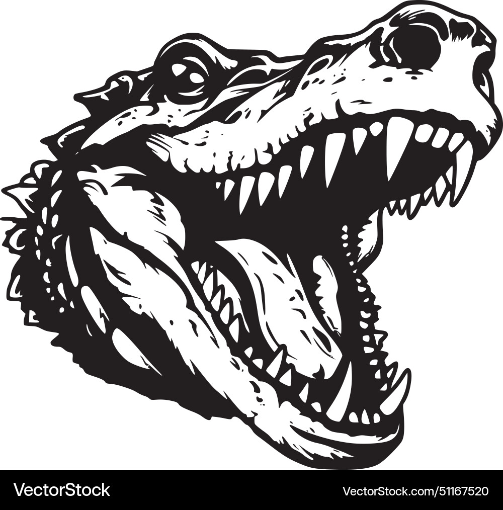 Alligator - black and white isolated icon Vector Image