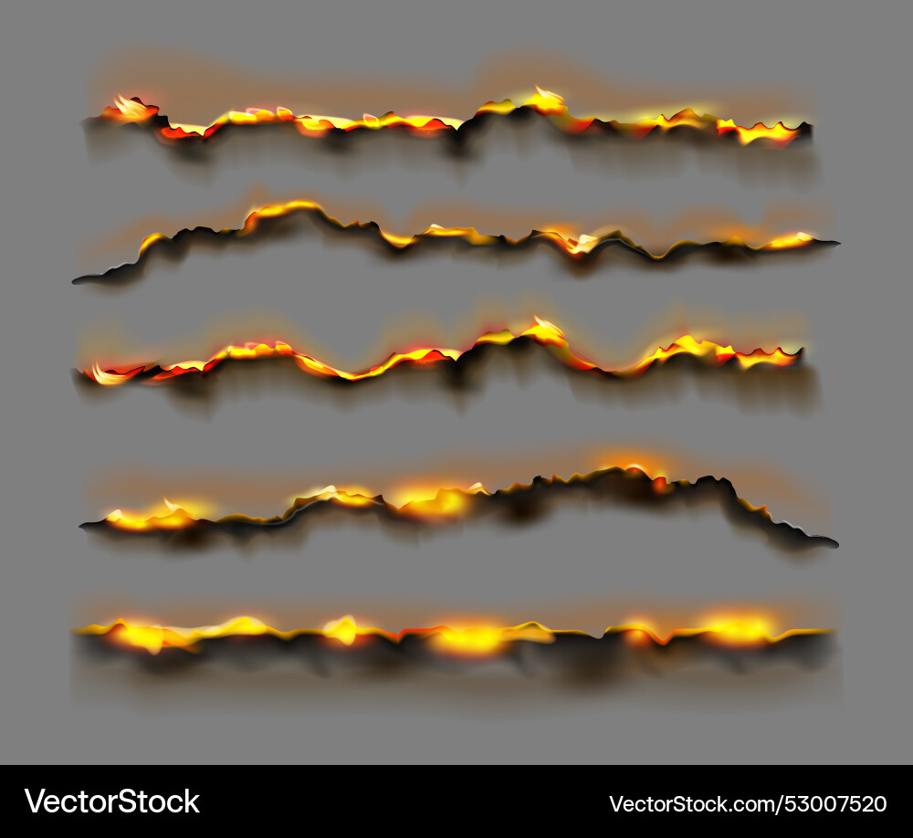 Burning Paper Flames Royalty Free Vector Image