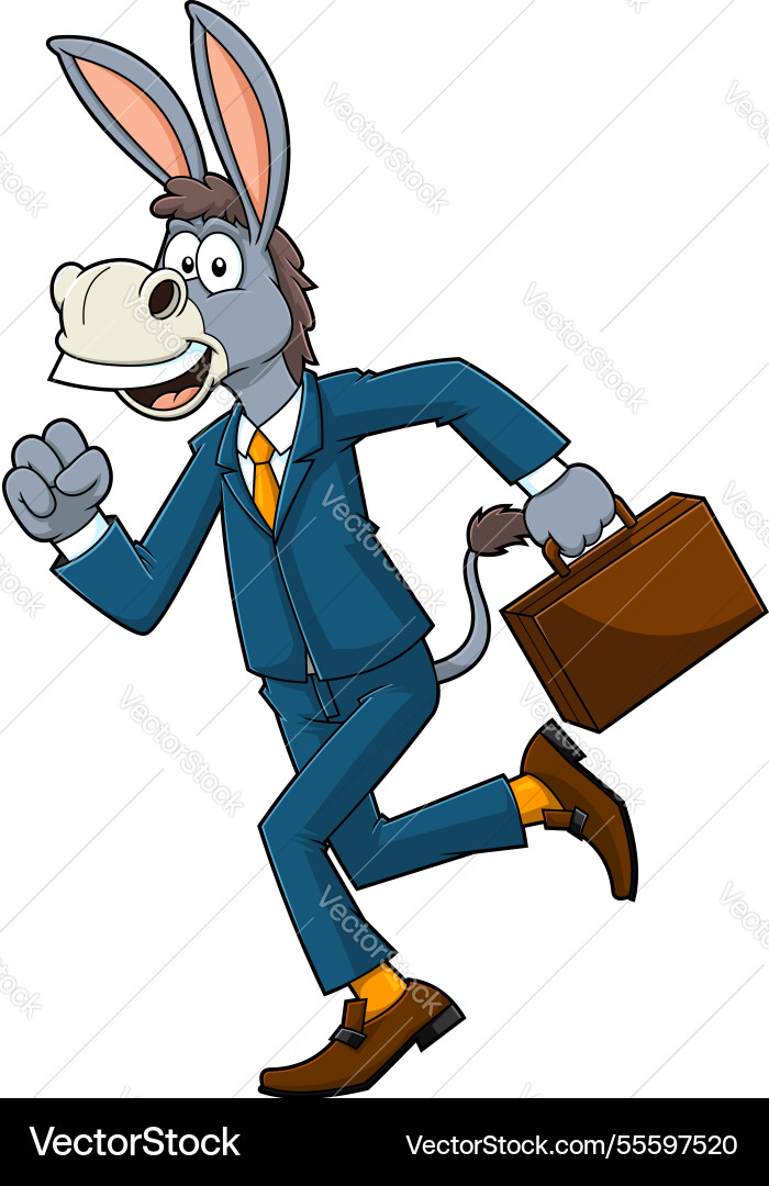 Business donkey jackass cartoon character Vector Image