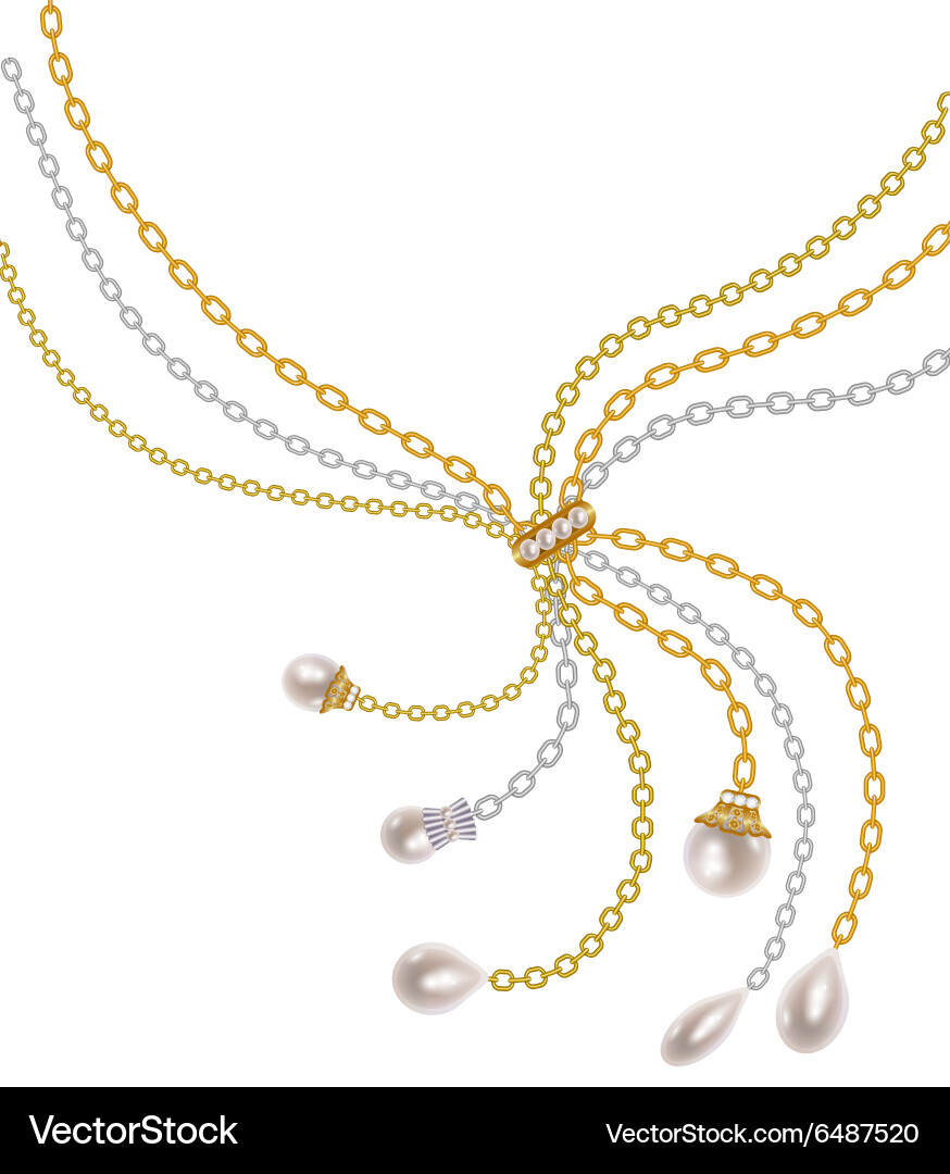 Chains with pearls Royalty Free Vector Image - VectorStock