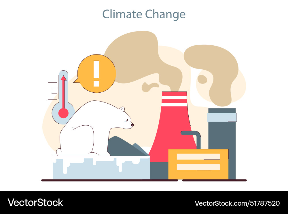 Climate change planet temperature rising due Vector Image