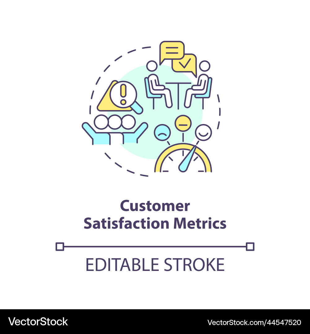 Customer satisfaction metrics concept icon Vector Image