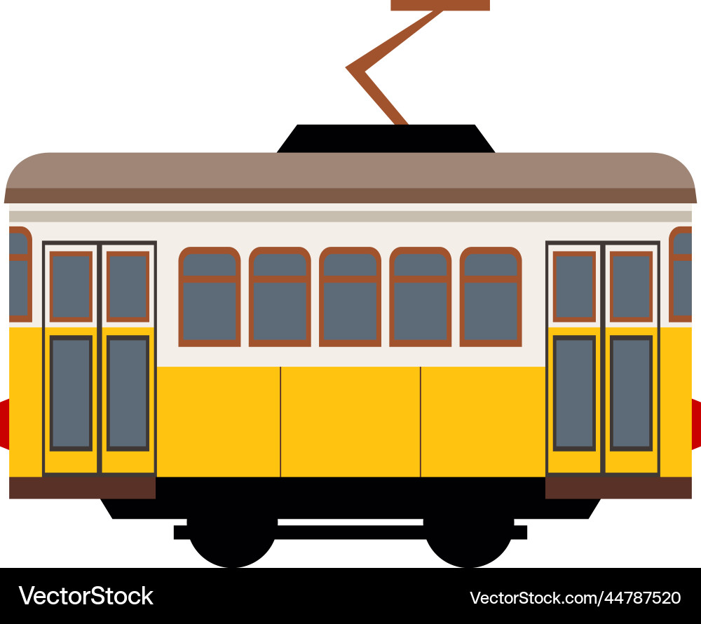 Flat tram car Royalty Free Vector Image - VectorStock