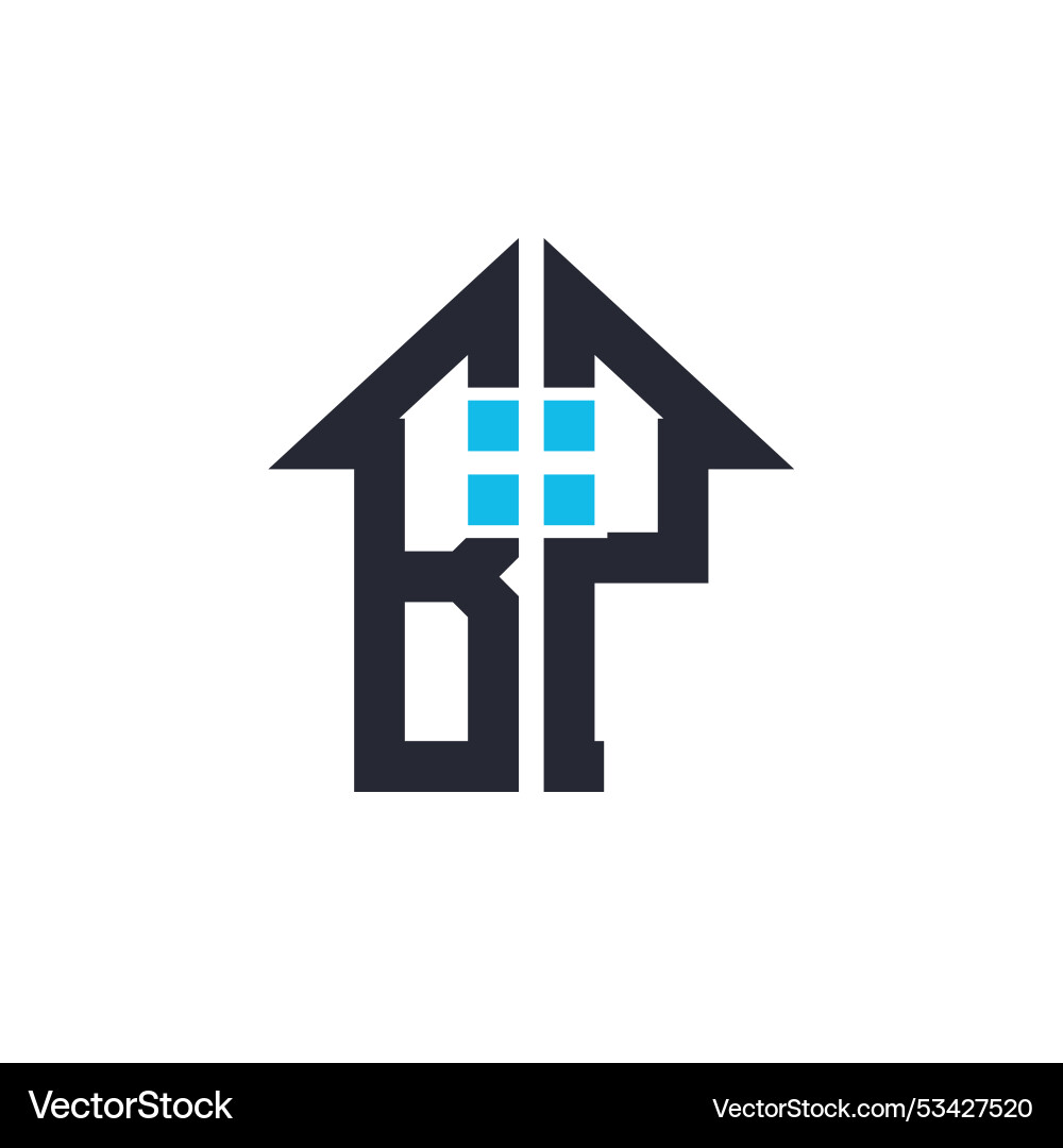 Initials bp house logo design creative letter Vector Image
