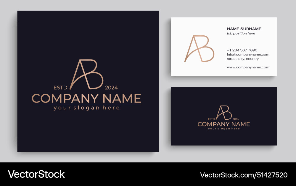 Logo ab letter template elements personal Vector Image