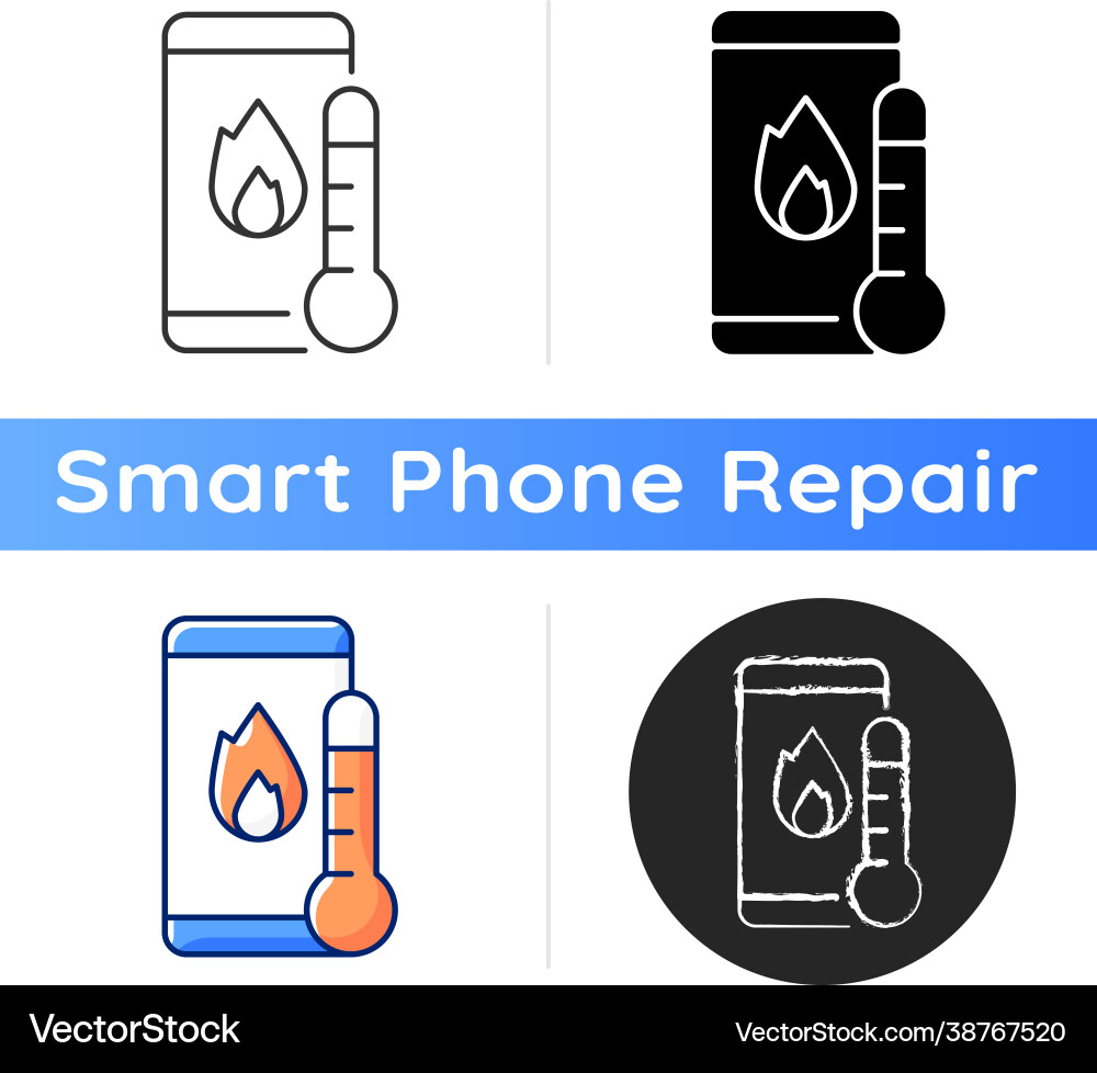 Phone overheating icon Royalty Free Vector Image