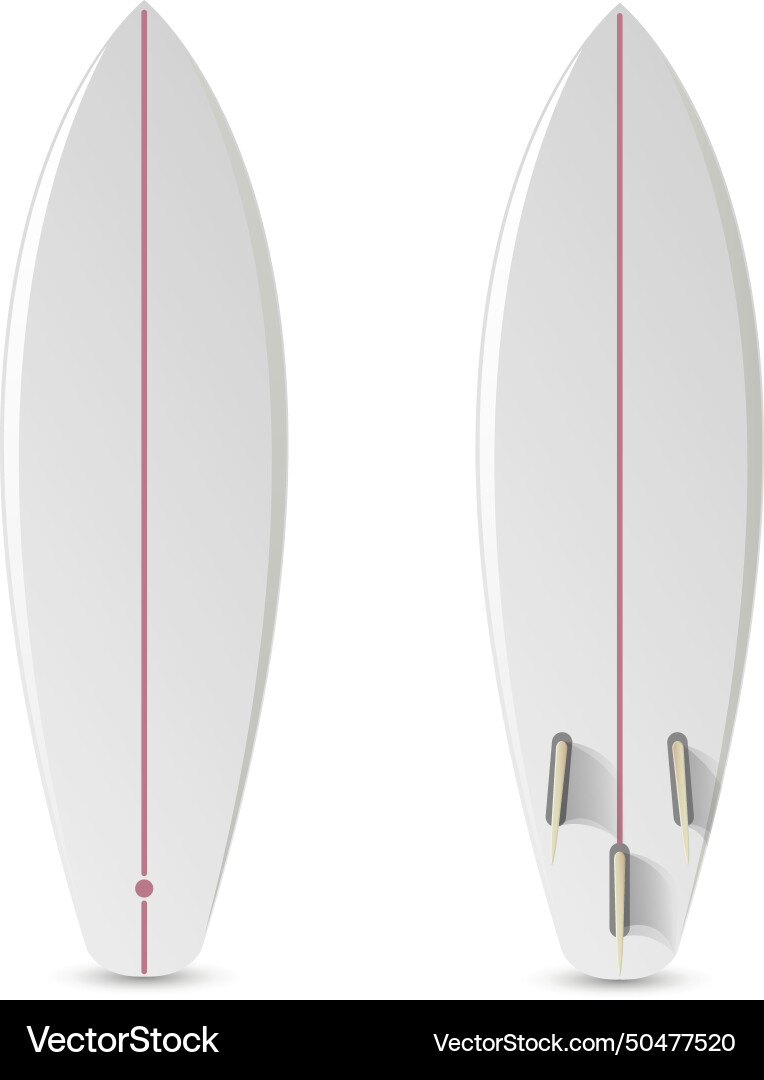 Realistic blank surfboard Royalty Free Vector Image