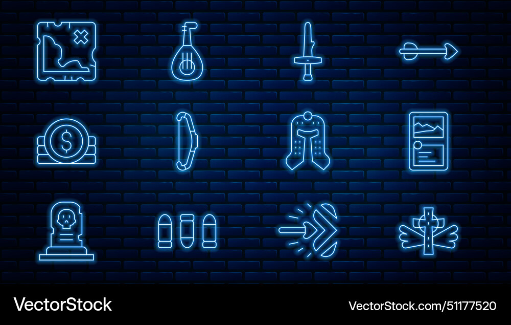 Set line christian cross card game collection Vector Image