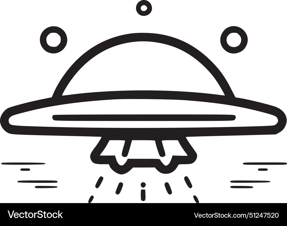 Ufo - minimalist and flat logo Royalty Free Vector Image