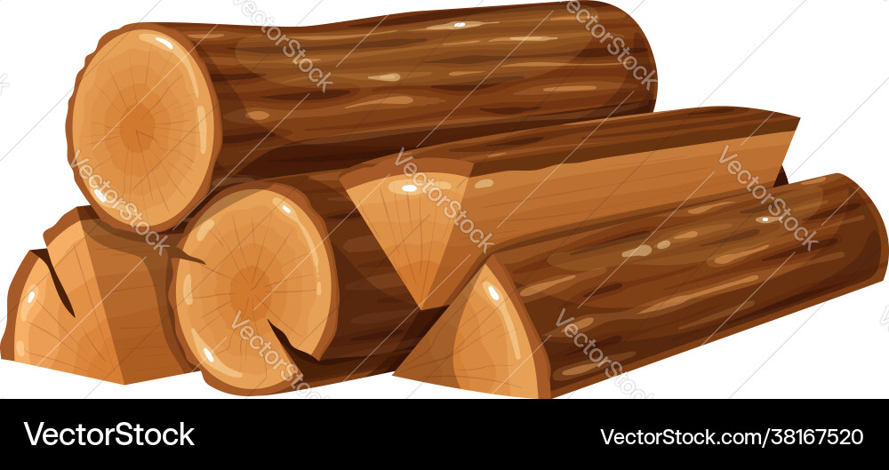 Wood Logs and Timber Pile Royalty Free Vector Image
